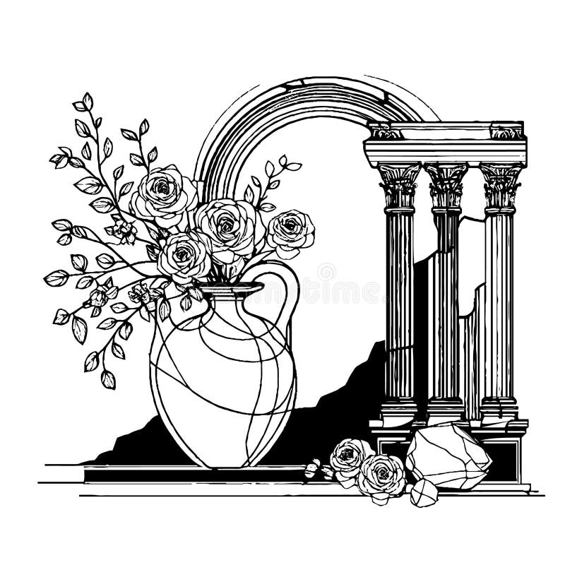 An ancient greek column stock illustration. Illustration of iron ...