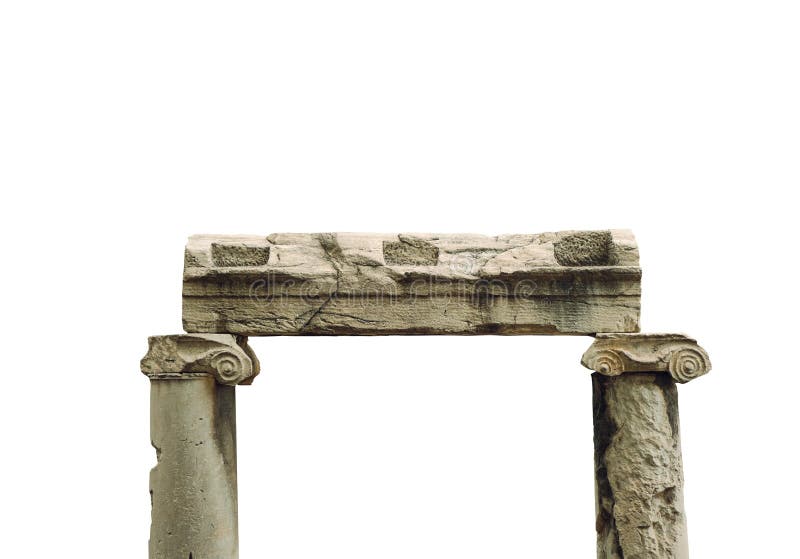Ancient Greek Columns Isolated on a White Background Stock Image ...