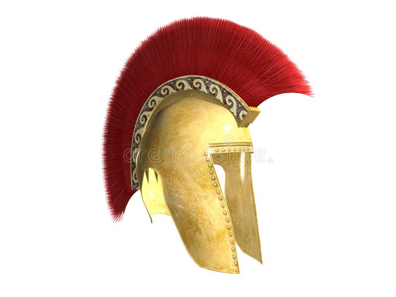 Ancient Greek Crested Helmet Stock Illustration - Illustration of ...