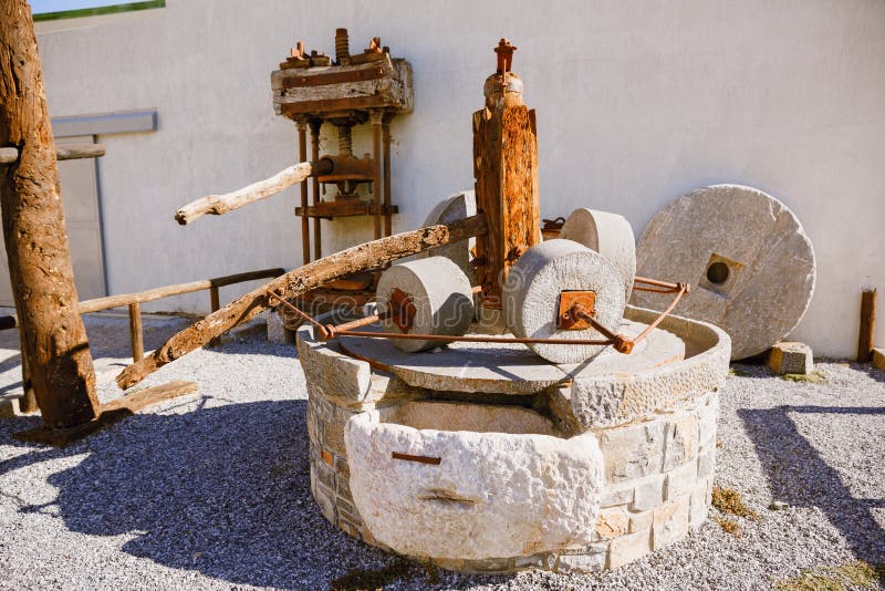 Ancient Greek Device for Olive Oil Extraction. Stock Image - Image of ...