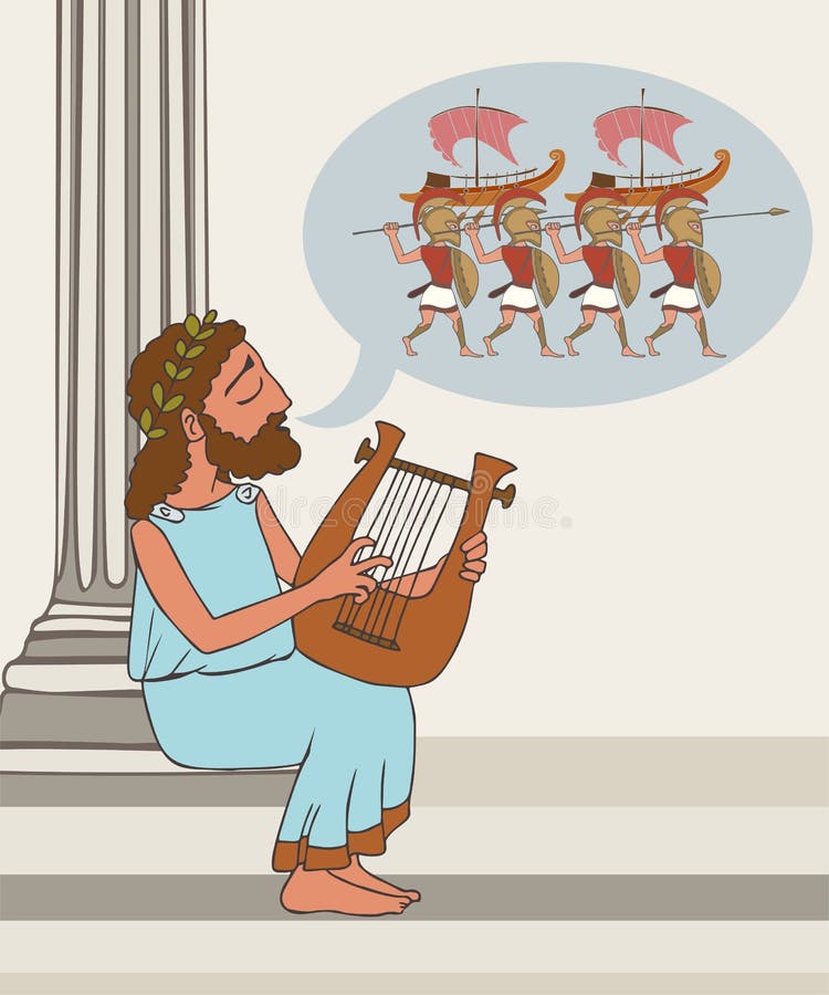 Ancient Greek Folklore Cartoon Stock Vector - Illustration of poem ...