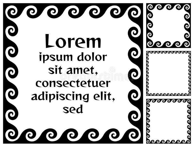 Ancient greek frame set. stock vector. Illustration of mediterranean ...