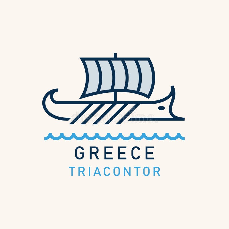 Ancient Greek Galley stock illustration. Illustration of trireme ...