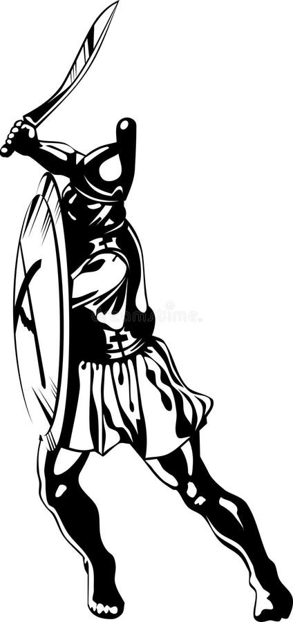 Ancient Greek hero stock vector. Illustration of shield - 9685509