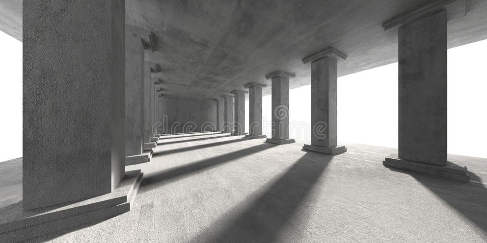 Ancient Greek Inspired Architectural Columns Casting Dramatic Shadows ...
