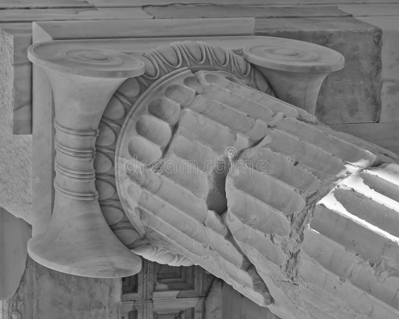 Ancient Greek Ionian Order Column Detail Stock Photo - Image of ...