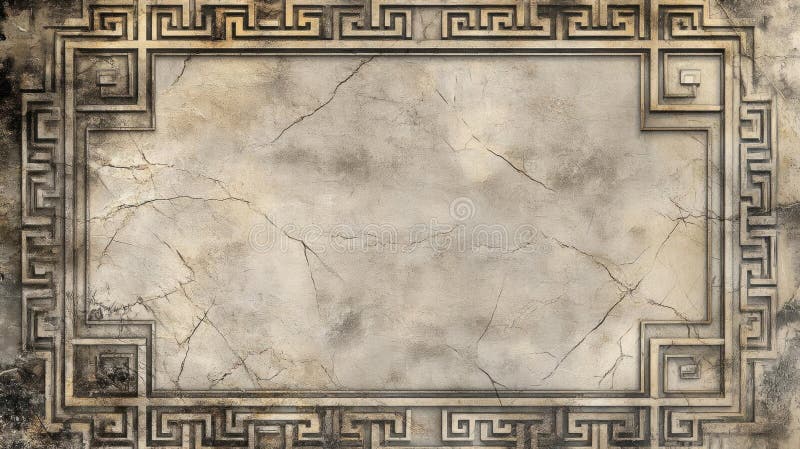 Ancient Greek Marble Background with Intricate Geometric Border Stock ...