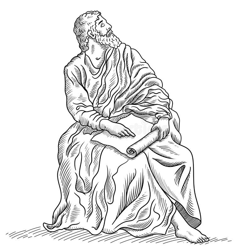 Ancient Greek man stock vector. Illustration of novel - 210826285