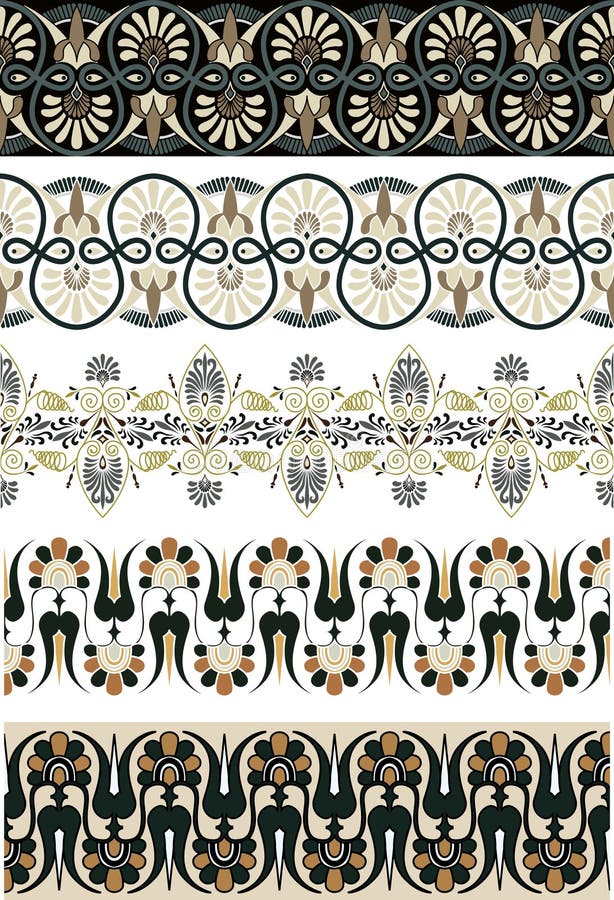 Ancient Greek Ornament Set for Design Stock Vector - Illustration of ...