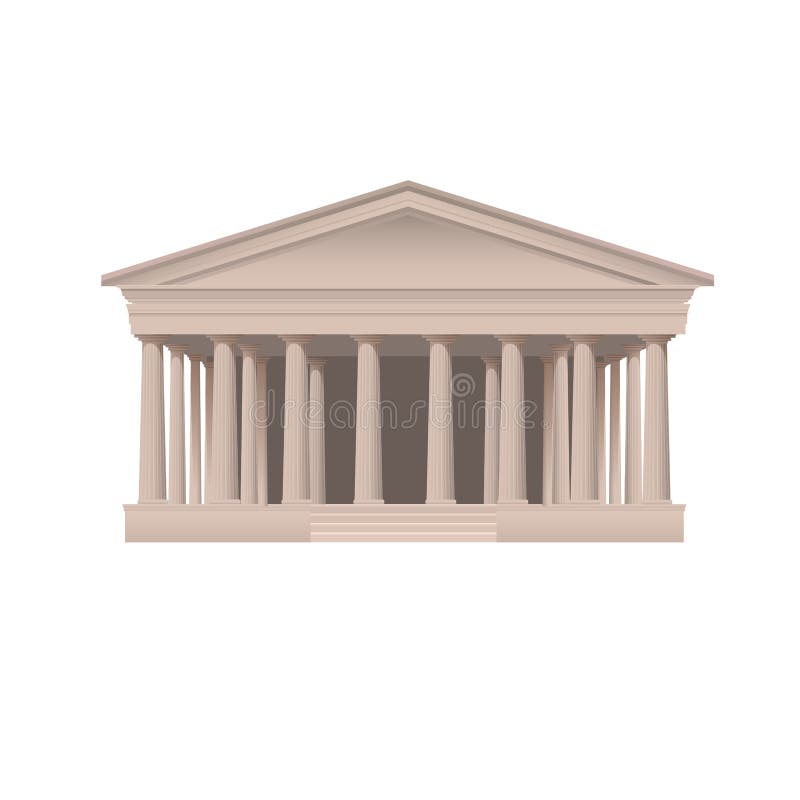 Ancient Greek Palace. the Building is Antique with Columns Stock Vector ...