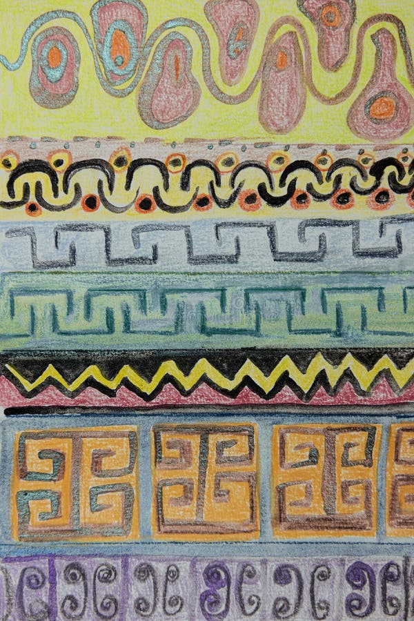 Ancient Greek Pattern, Geometric Borders. Stock Image - Image of drawn ...