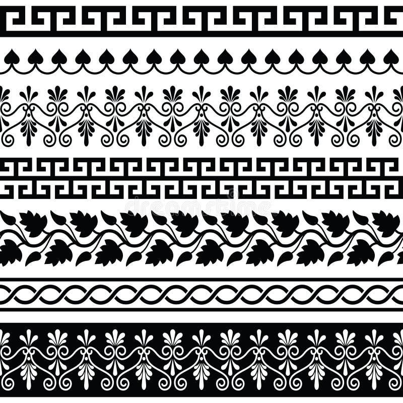 Ancient Greek Pattern - Seamless Set of Antique Borders from Greece ... Ancient Greek Pattern - Seamless Set of Antique Borders from Greece ...