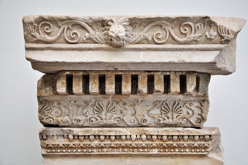 Ancient Greek Relief Detail Editorial Stock Photo - Image of decorative ...