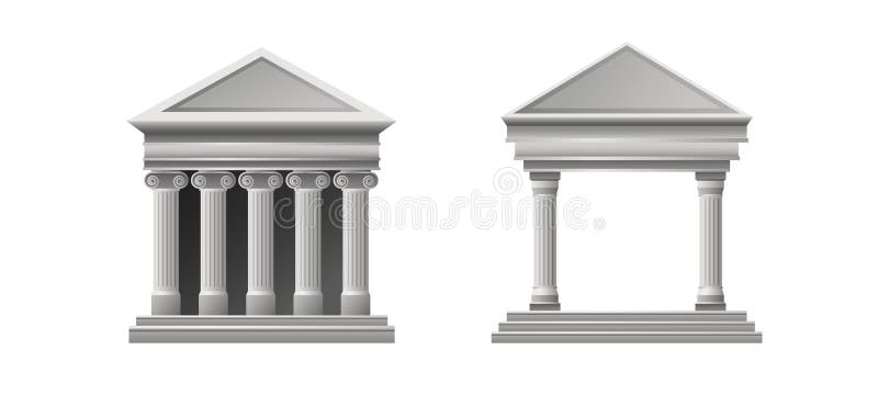 Ancient Greek and Roman Temples Set Stock Vector - Illustration of ...