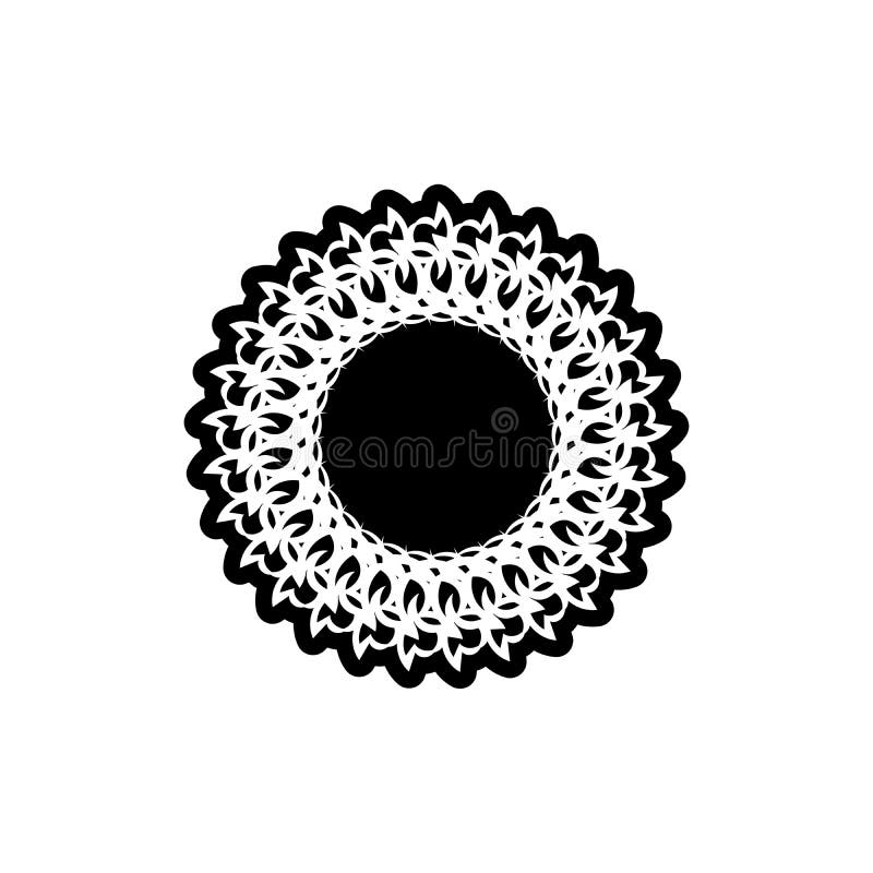Ancient Greek Round Key Pattern - Meander Art, Mandala Black Shape ...