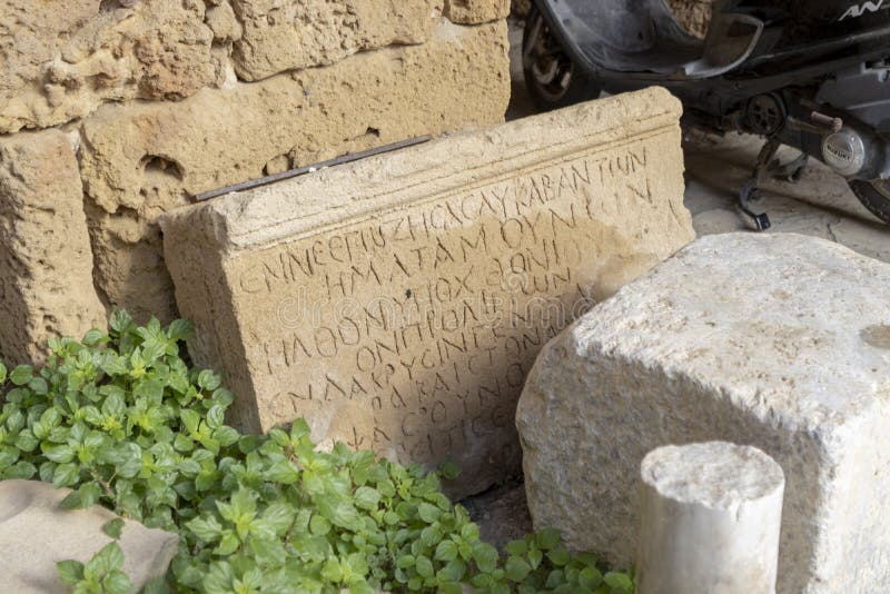 Ancient Greek Ruins, Close Up Stock Photo - Image of headstone ...