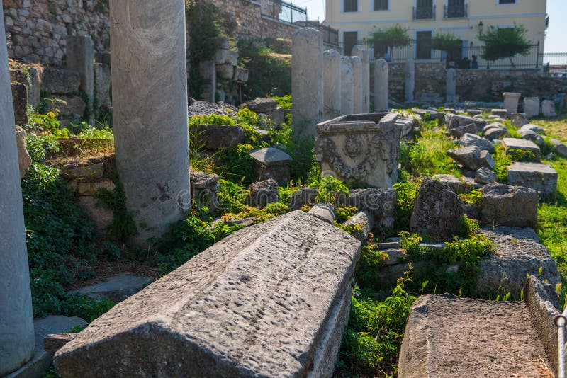 Ancient Greek Ruins, Columns, Building. Stock Photo - Image of greek ...