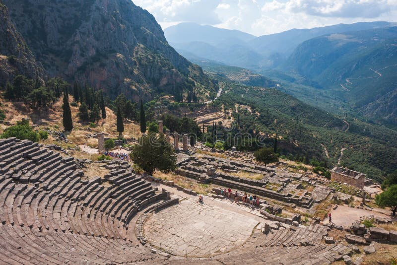 Ancient Greek Ruins in Delphi Stock Image - Image of mountain, oracle ...