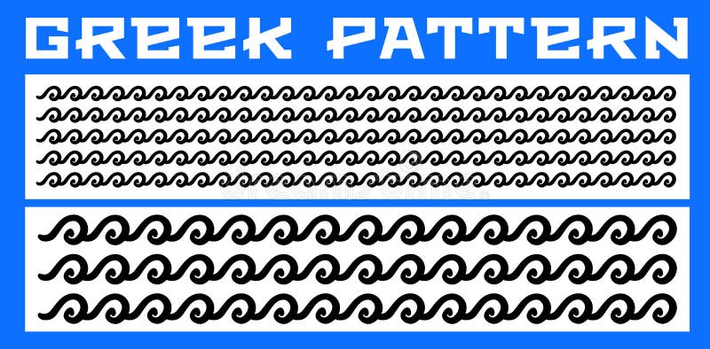 Ancient Greek Seamless Wave Pattern Set Stock Vector - Illustration of ...