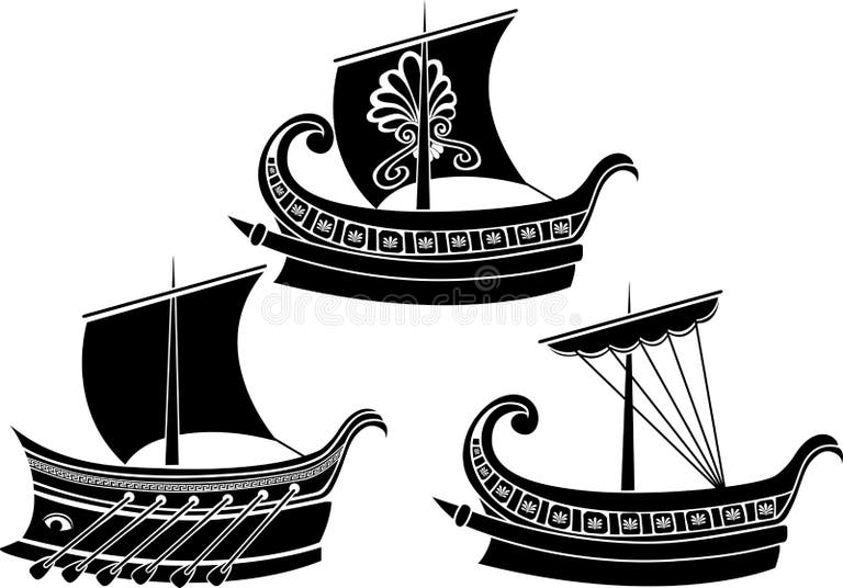 Ancient Greek ship stock vector. Illustration of ship - 23208857