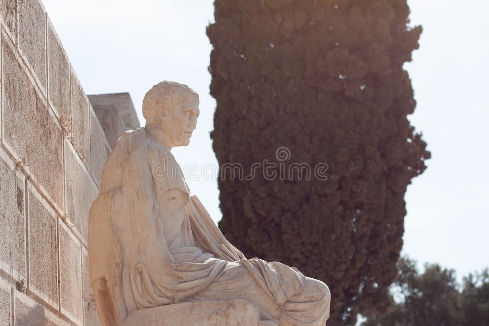 Ancient Greek Statue at Acropolis on a Sunny Day Stock Image - Image of ...