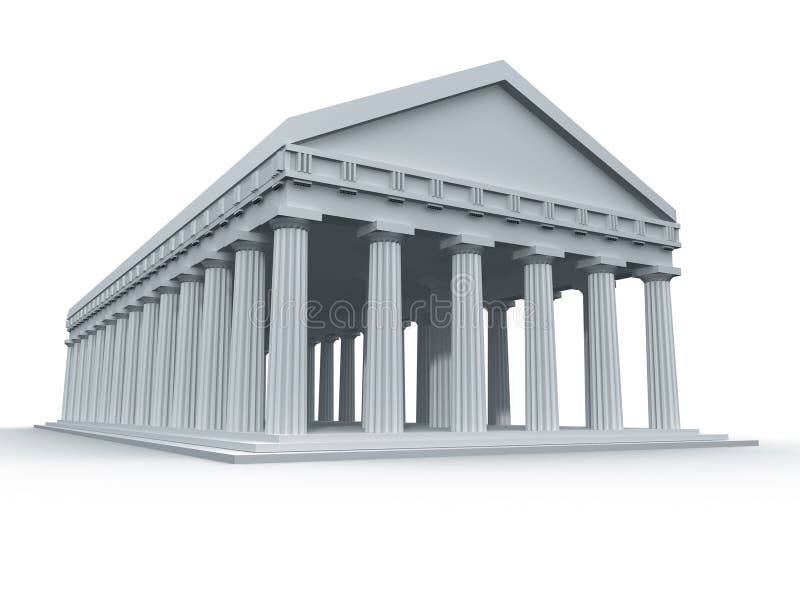 Greek Temple stock illustration. Illustration of rendering - 25549092