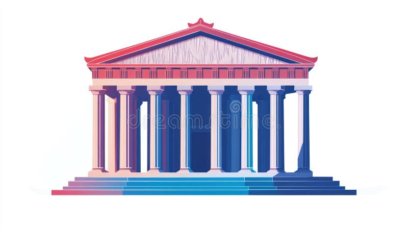 Stylized Ancient Greek Temple Facade Stock Illustrations – 84 Stylized ...