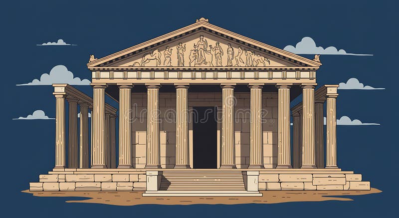 Ancient Greek Temple Illustration Stock Illustrations – 8,575 Ancient ...