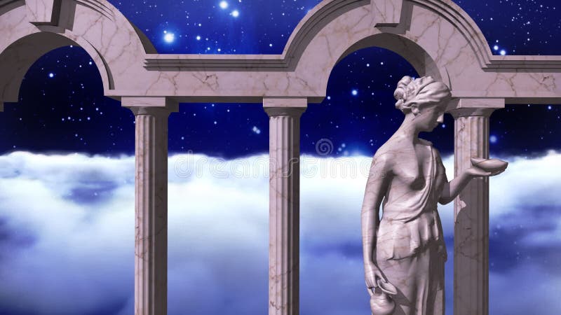 Ancient Greek Temple in Space with Sculpture Stock Footage - Video of ...