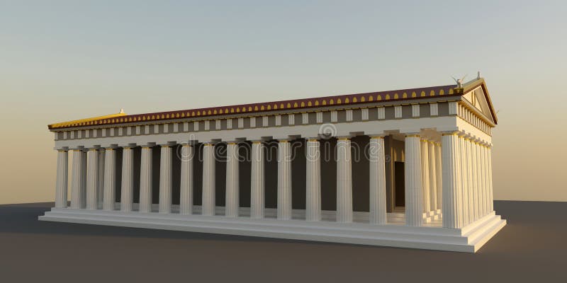 Ancient Greek Temple, Visualization, 3D Illustration Stock Illustration ...