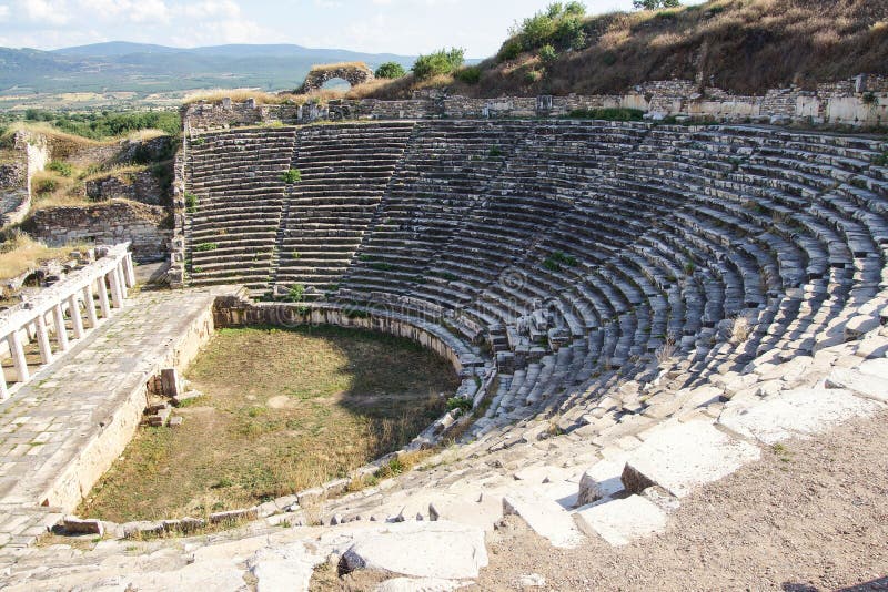 Ancient Greek theatre stock image. Image of parados, greece - 48439131