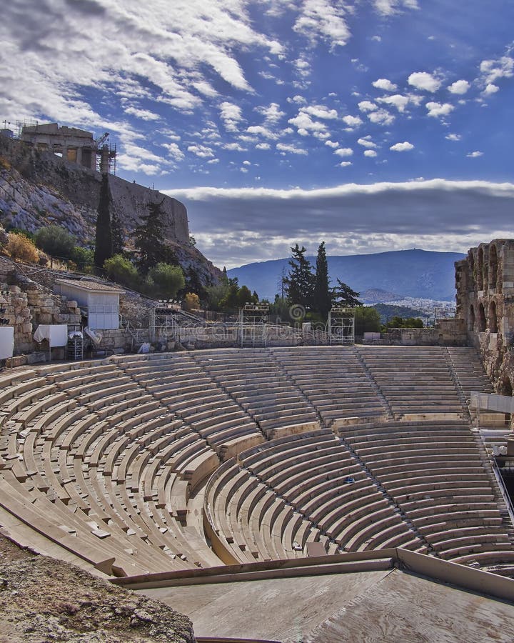 Ancient Greek Theatre Under Parthenon Temple Stock Image - Image of ... Ancient Greek Theatre Under Parthenon Temple Stock Image - Image of ...