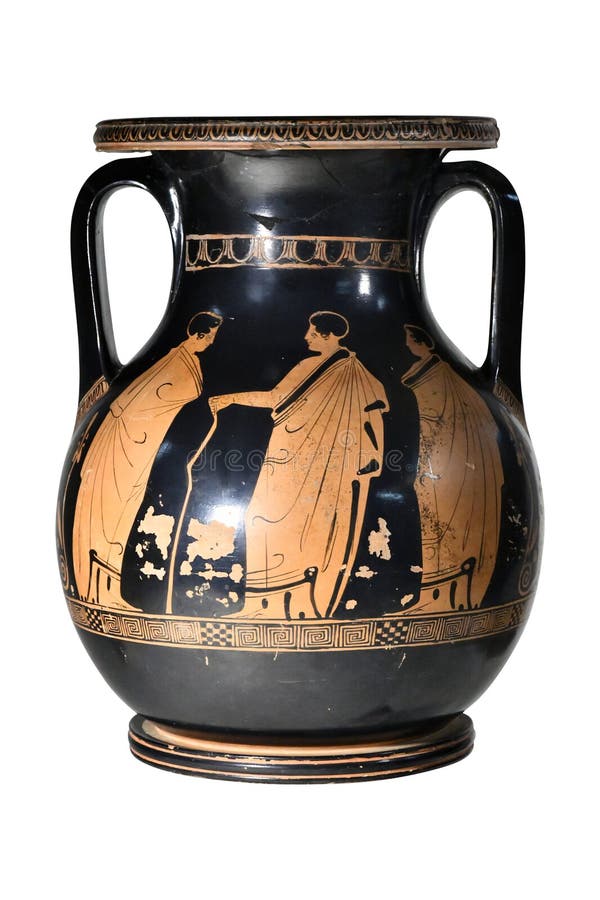 Ancient Greek Vase with Patterns and the Image of Ancient People on ...