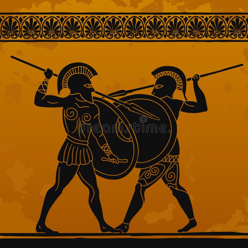Ancient Greek Warrior Drawing