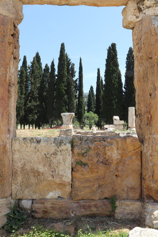 Ancient Greek Window with a Magnificent View in Hierapolis, Turkey ...