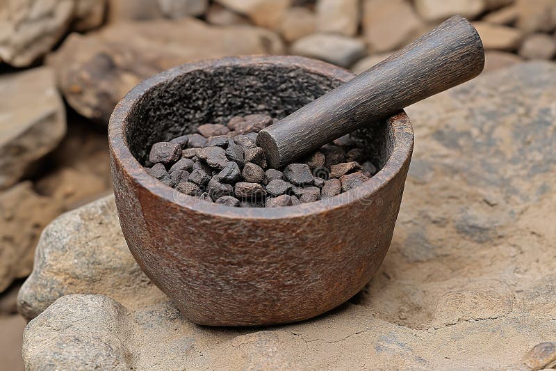 Ancient Greeks Utilized a Mortar and Pestle for Grinding Seeds in Their ...