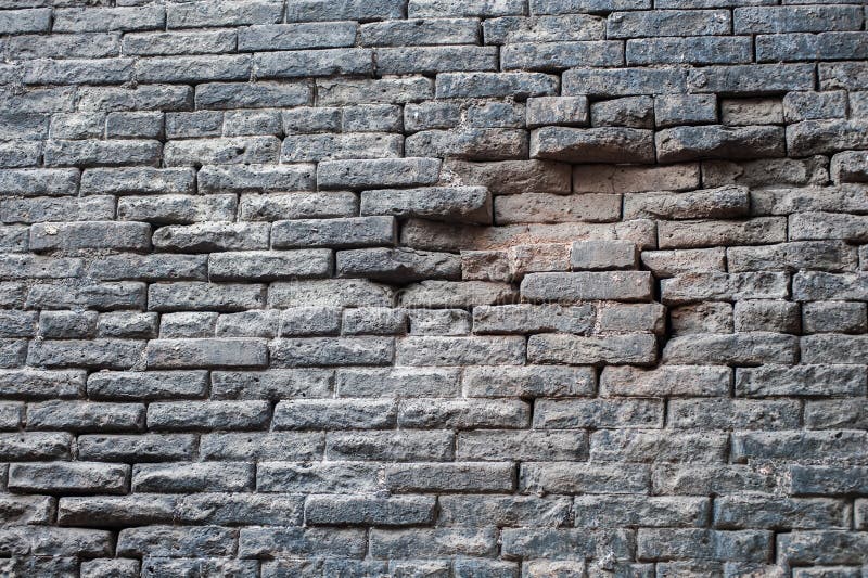 Ancient Grey Brick Wall Damaged Stock Photo - Image of dirty, textured ...