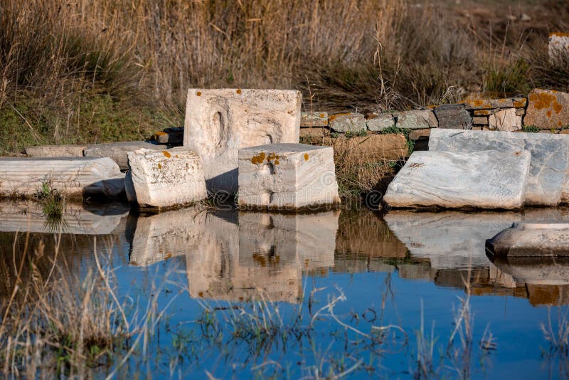 Ancient Grey Stone Columns and Ruins Stock Image - Image of antique ...