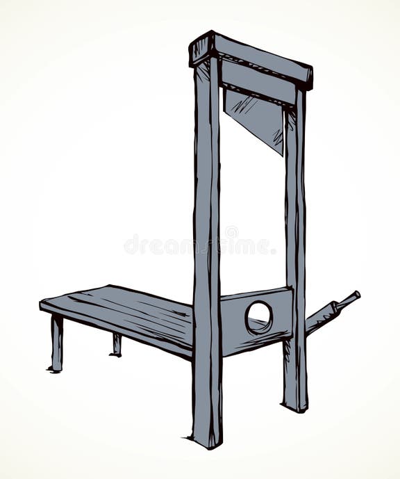 The Ancient Guillotine. Vector Drawing Ilustração do Vetor - Ilustração ...