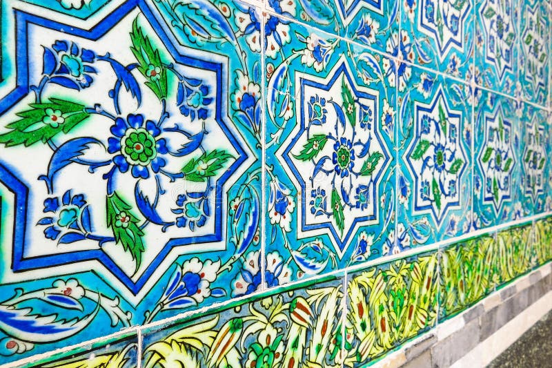 Ancient Hand Made Turkish - Ottoman Tiles Stock Photo - Image of east ...