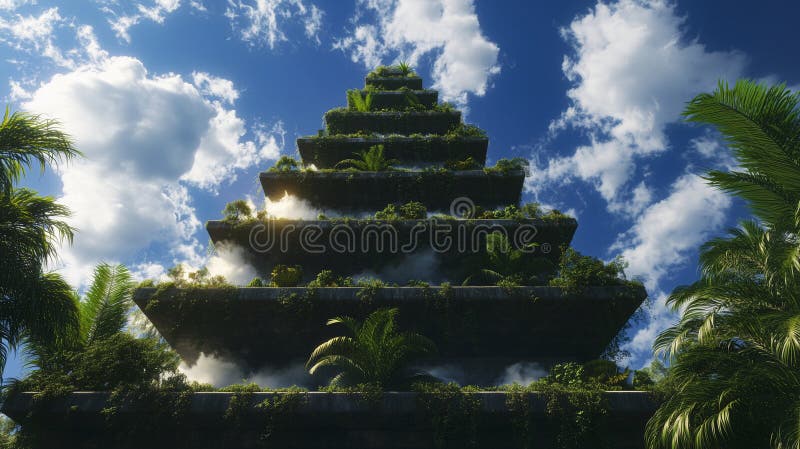 Ancient Hanging Gardens of Babylon Stock Image - Image of monument ...