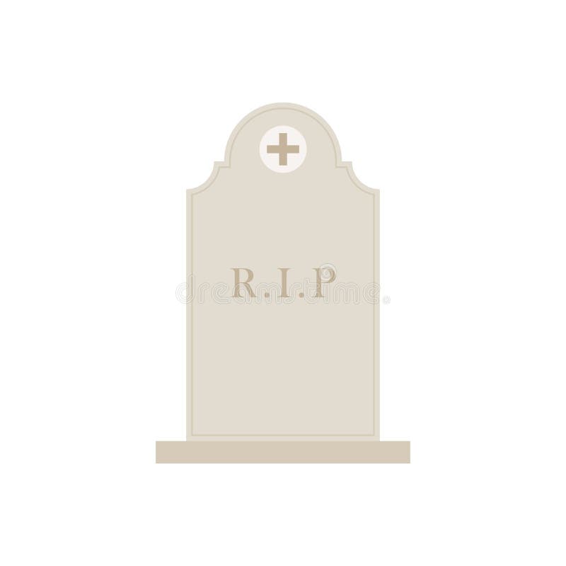 Ancient Headstone Flat Design Vector Illustration. Vector Flat Style ...