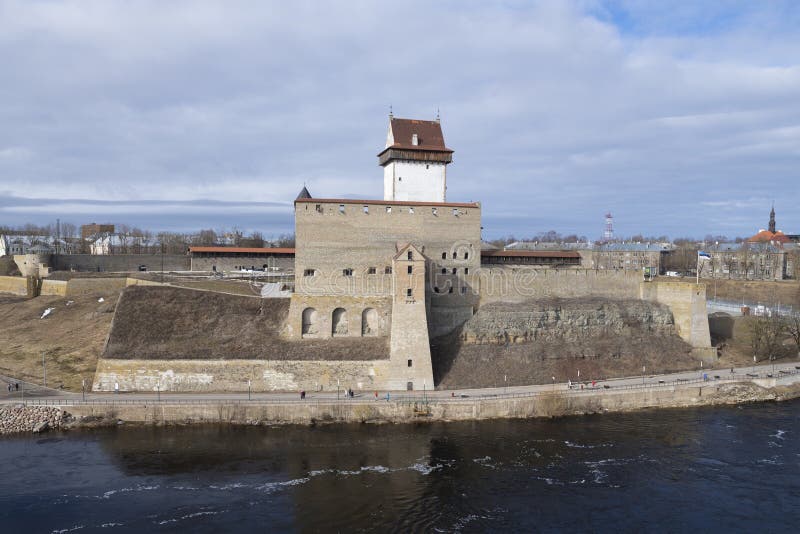 Ancient Hermann Castle March Landscape Narva Estonia Stock Photos ...