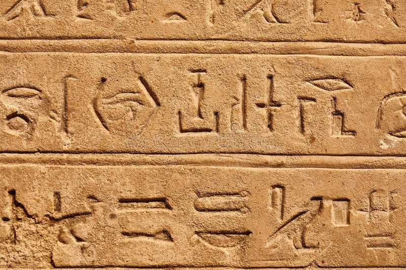 Ancient Hieroglyphic Script Stock Photo - Image of history, mysterious ...