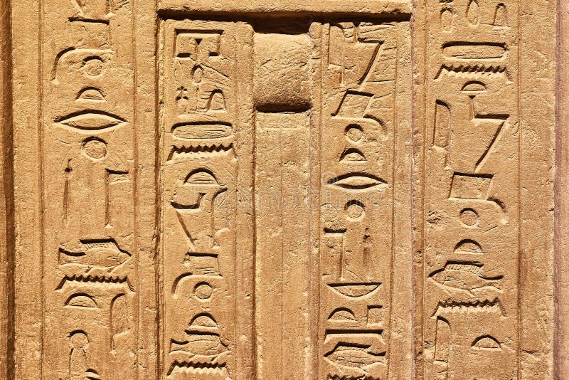 Ancient Hieroglyphic Script Stock Photo - Image of history, mysterious ...