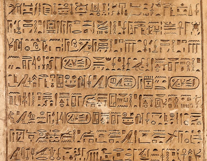 Ancient Hieroglyphic Script Stock Photo - Image of civilization, carved ...