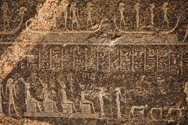 Ancient Hieroglyphic Script Stock Image - Image of antique, carved ...