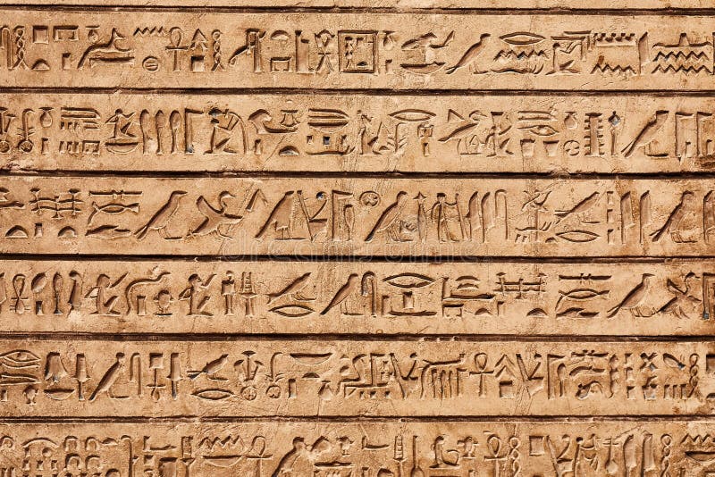 Ancient Hieroglyphic Script Stock Photo - Image of mysterious, classic ...