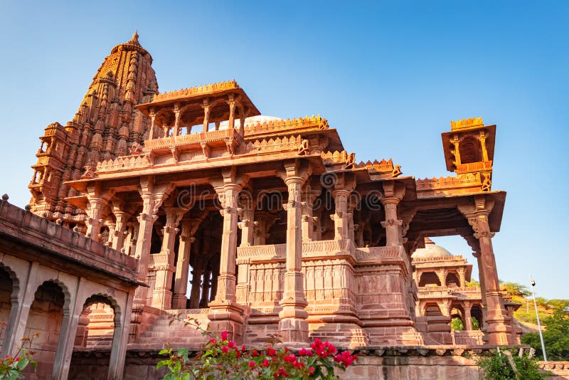 Ancient Hindu Temple Architecture with Bright Blue Sky from Unique ...