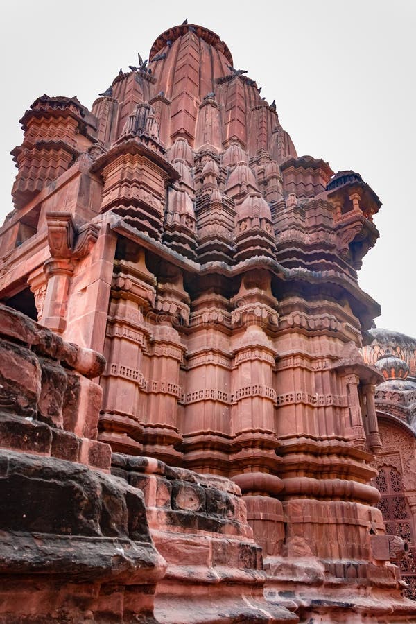 Ancient Hindu Temple Architecture with Bright Sky from Unique Angle at ...